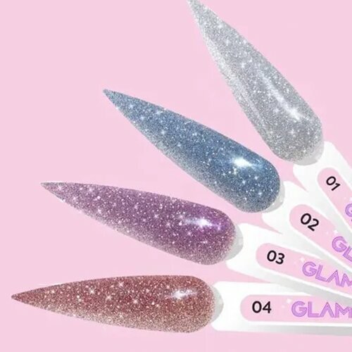 ADRICOCO, Жесткий светоотражающий гель для наращивания - Glam Pop №4 игристая сангрия (15 мл ...